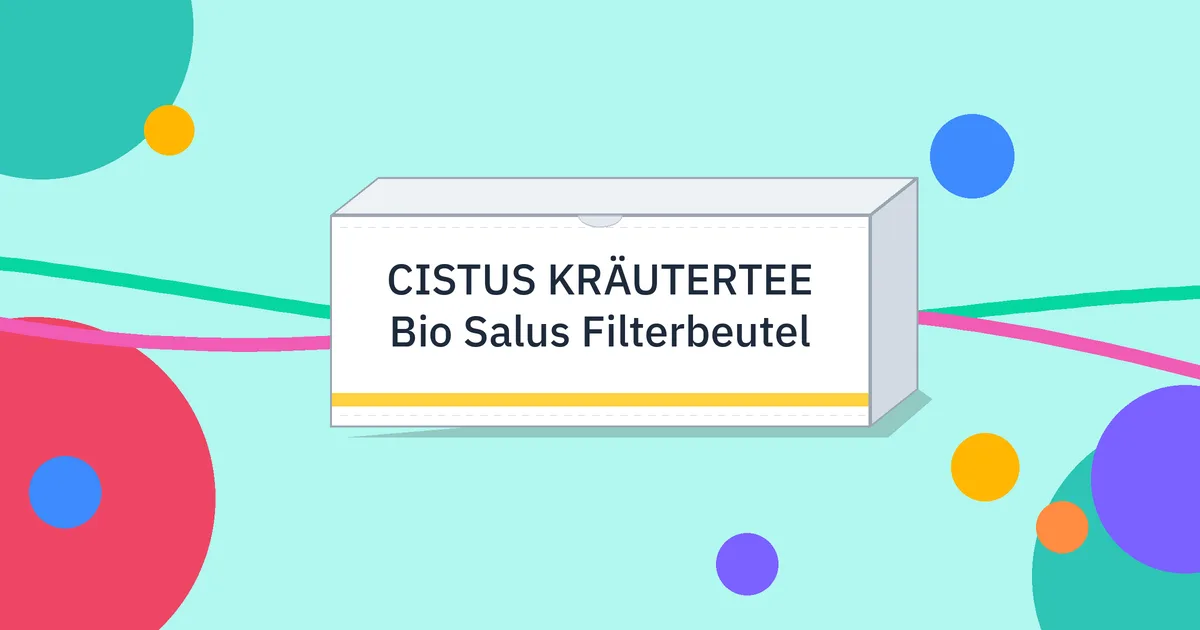 Symbolbild: Packung mit der Aufschrift CISTUS KRÄUTERTEE Bio Salus Filterbeutel (PZN 05371971) – Verfügbarkeit und Bezug in Apotheken in Frankfurt am Main
