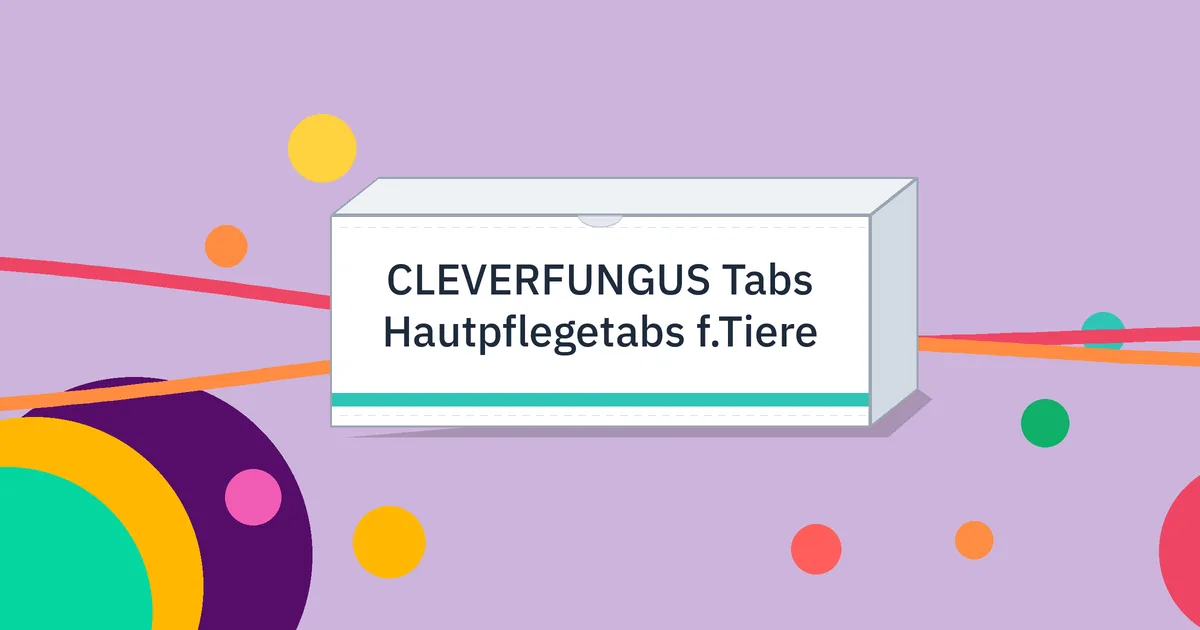Symbolbild: Packung mit der Aufschrift CLEVERFUNGUS Tabs Hautpflegetabs f.Tiere (PZN 16121071) – Verfügbarkeit und Bezug in Apotheken in Frankfurt am Main