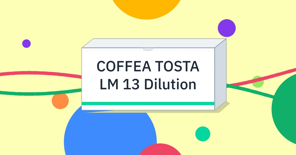 Symbolbild: Packung mit der Aufschrift COFFEA TOSTA LM 13 Dilution (PZN 12831321) – Verfügbarkeit und Bezug in Apotheken in Frankfurt am Main