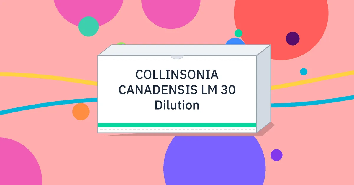 Symbolbild: Packung mit der Aufschrift COLLINSONIA CANADENSIS LM 30 Dilution (PZN 13448038) – Verfügbarkeit und Bezug in Apotheken in Frankfurt am Main