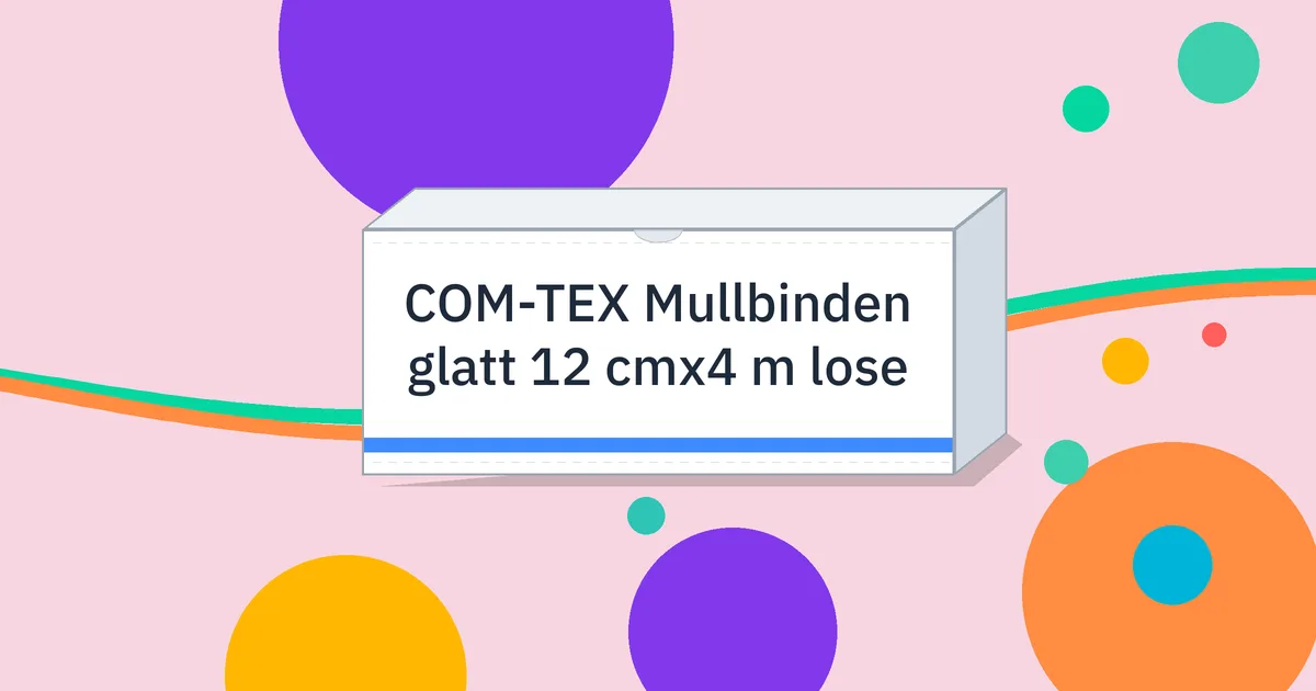 Symbolbild: Packung mit der Aufschrift COM-TEX Mullbinden glatt 12 cmx4 m lose (PZN 00028501) – Verfügbarkeit und Bezug in Apotheken in Frankfurt am Main
