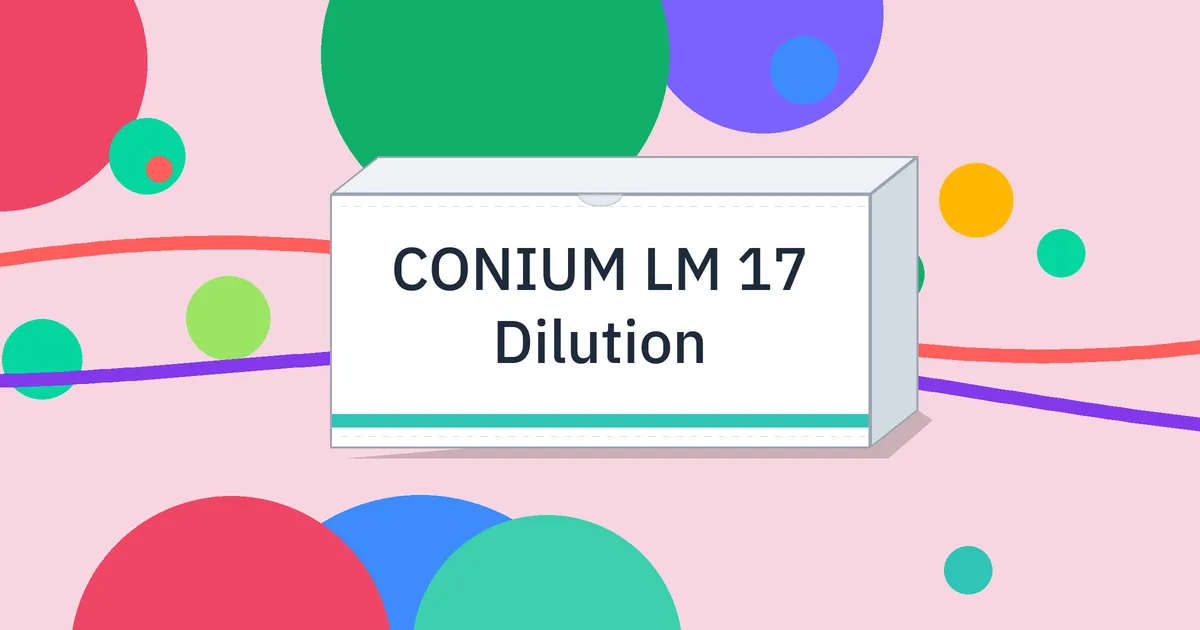 Symbolbild: Packung mit der Aufschrift CONIUM LM 17 Dilution (PZN 12833136) – Verfügbarkeit und Bezug in Apotheken in Frankfurt am Main
