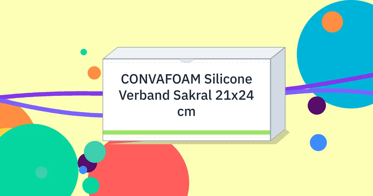 Symbolbild: Packung mit der Aufschrift CONVAFOAM Silicone Verband Sakral 21x24 cm (PZN 19862595) – Verfügbarkeit und Bezug in Apotheken in Frankfurt am Main
