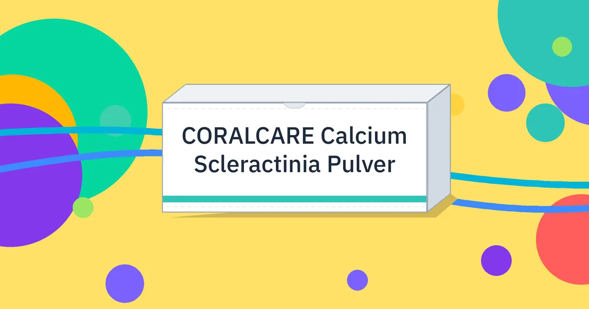 Symbolbild: Packung mit der Aufschrift CORALCARE Calcium Scleractinia Pulver (PZN 18677832) – Verfügbarkeit und Bezug in Apotheken in Frankfurt am Main