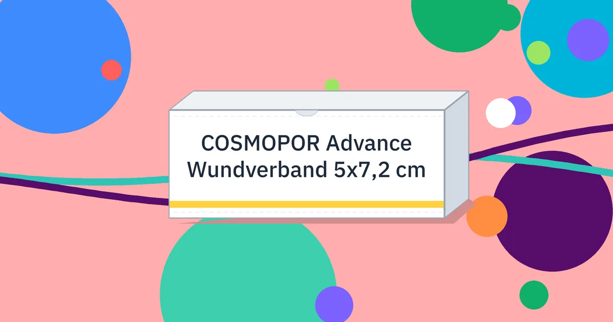 Symbolbild: Packung mit der Aufschrift COSMOPOR Advance Wundverband 5x7,2 cm (PZN 18052405) – Verfügbarkeit und Bezug in Apotheken in Frankfurt am Main