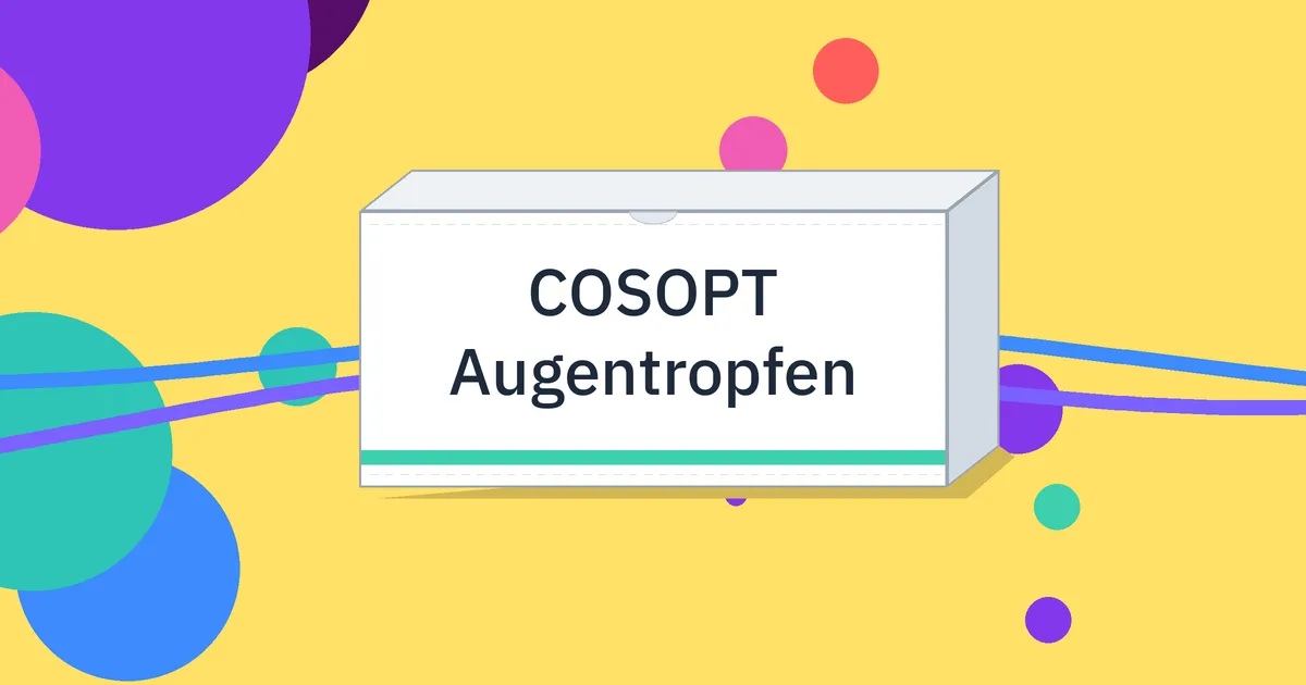 Symbolbild: Packung mit der Aufschrift COSOPT Augentropfen (PZN 01035578) – Verfügbarkeit und Bezug in Apotheken in Frankfurt am Main