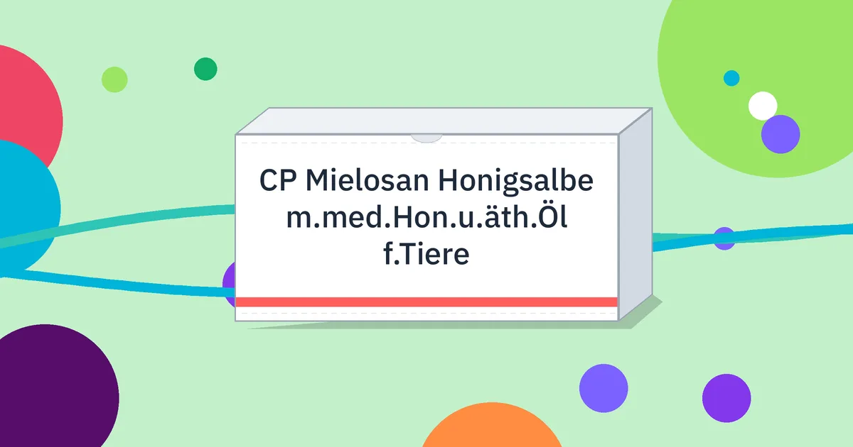 Symbolbild: Packung mit der Aufschrift CP Mielosan Honigsalbe m.med.Hon.u.äth.Öl f.Tiere (PZN 18132191) – Verfügbarkeit und Bezug in Apotheken in Frankfurt am Main