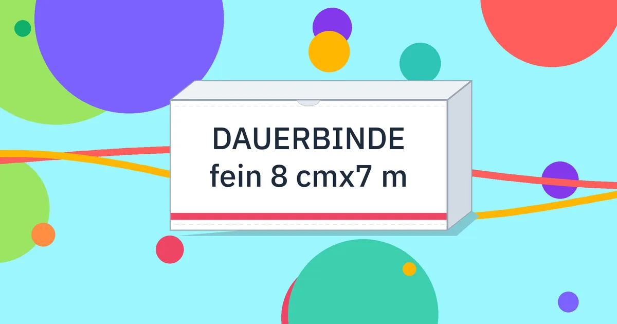 Symbolbild: Packung mit der Aufschrift DAUERBINDE fein 8 cmx7 m (PZN 12592299) – Verfügbarkeit und Bezug in Apotheken in Frankfurt am Main