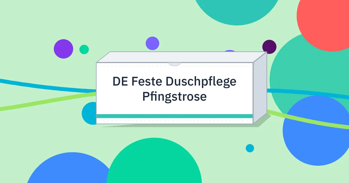 Symbolbild: Packung mit der Aufschrift DE Feste Duschpflege Pfingstrose (PZN 16585020) – Verfügbarkeit und Bezug in Apotheken in Frankfurt am Main