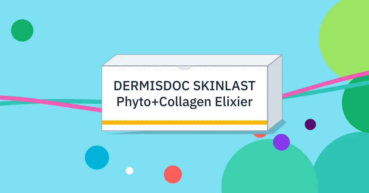 Symbolbild: Packung mit der Aufschrift DERMISDOC SKINLAST Phyto+Collagen Elixier (PZN 17882412) – Verfügbarkeit und Bezug in Apotheken in Frankfurt am Main
