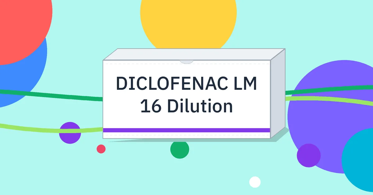 Symbolbild: Packung mit der Aufschrift DICLOFENAC LM 16 Dilution (PZN 12841348) – Verfügbarkeit und Bezug in Apotheken in Frankfurt am Main
