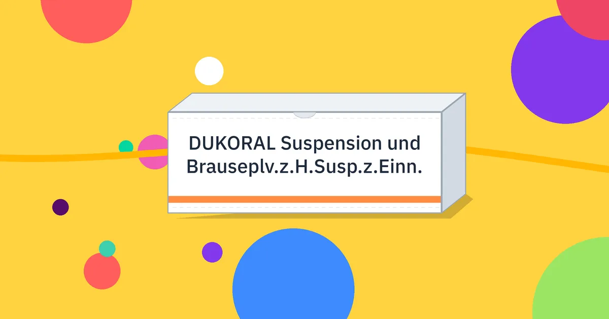 Symbolbild: Packung mit der Aufschrift DUKORAL Suspension und Brauseplv.z.H.Susp.z.Einn. (PZN 18809357) – Verfügbarkeit und Bezug in Apotheken in Frankfurt am Main