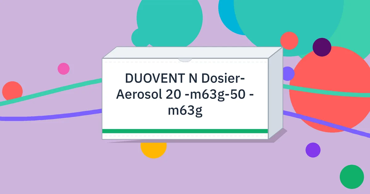 Symbolbild: Packung mit der Aufschrift DUOVENT N Dosier-Aerosol 20 -m63g-50 -m63g (PZN 15735291) – Verfügbarkeit und Bezug in Apotheken in Frankfurt am Main