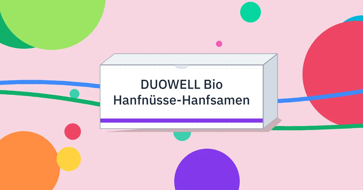 Symbolbild: Packung mit der Aufschrift DUOWELL Bio Hanfnüsse-Hanfsamen (PZN 11218564) – Verfügbarkeit und Bezug in Apotheken in Frankfurt am Main
