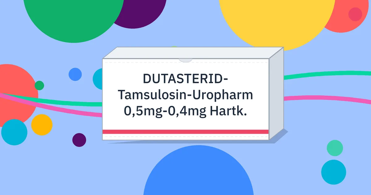 Symbolbild: Packung mit der Aufschrift DUTASTERID-Tamsulosin-Uropharm 0,5mg-0,4mg Hartk. (PZN 16891225) – Verfügbarkeit und Bezug in Apotheken in Frankfurt am Main