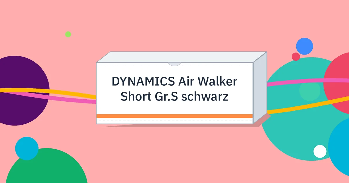 Symbolbild: Packung mit der Aufschrift DYNAMICS Air Walker Short Gr.S schwarz (PZN 10631641) – Verfügbarkeit und Bezug in Apotheken in Frankfurt am Main