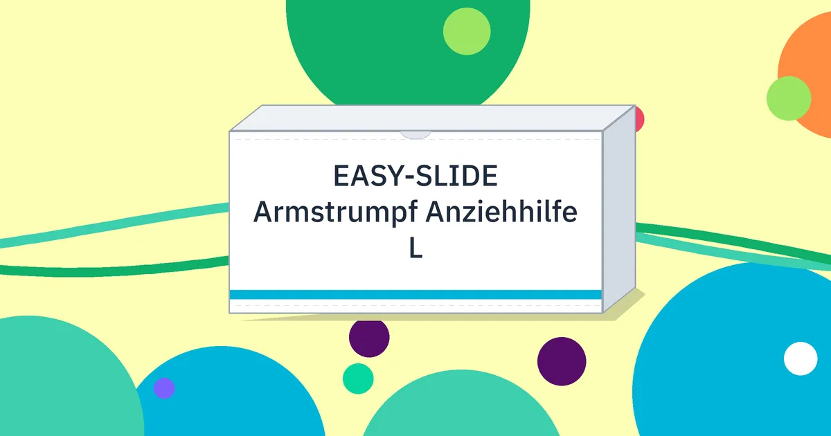 Symbolbild: Packung mit der Aufschrift EASY-SLIDE Armstrumpf Anziehhilfe L (PZN 18413955) – Verfügbarkeit und Bezug in Apotheken in Frankfurt am Main