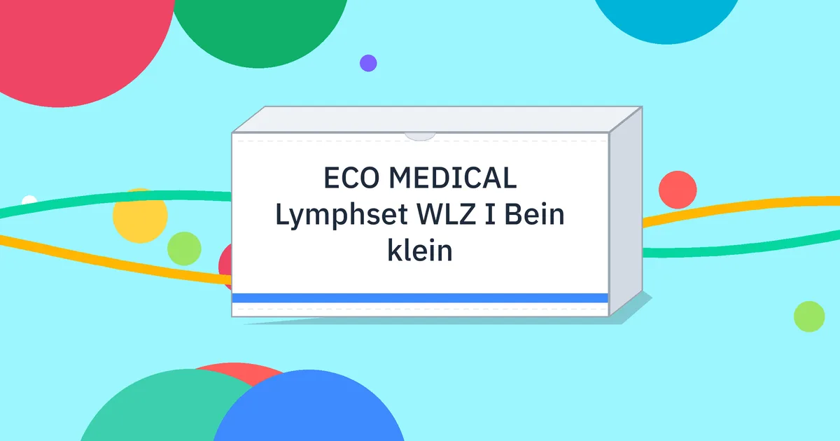 Symbolbild: Packung mit der Aufschrift ECO MEDICAL Lymphset WLZ I Bein klein (PZN 10252783) – Verfügbarkeit und Bezug in Apotheken in Frankfurt am Main