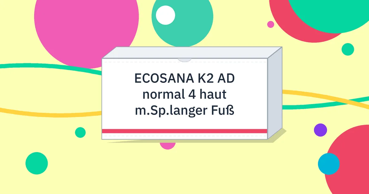 Symbolbild: Packung mit der Aufschrift ECOSANA K2 AD normal 4 haut m.Sp.langer Fuß (PZN 10955964) – Verfügbarkeit und Bezug in Apotheken in Frankfurt am Main