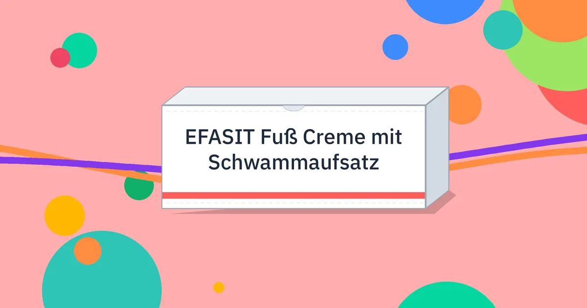 Symbolbild: Packung mit der Aufschrift EFASIT Fuß Creme mit Schwammaufsatz (PZN 18892737) – Verfügbarkeit und Bezug in Apotheken in Frankfurt am Main