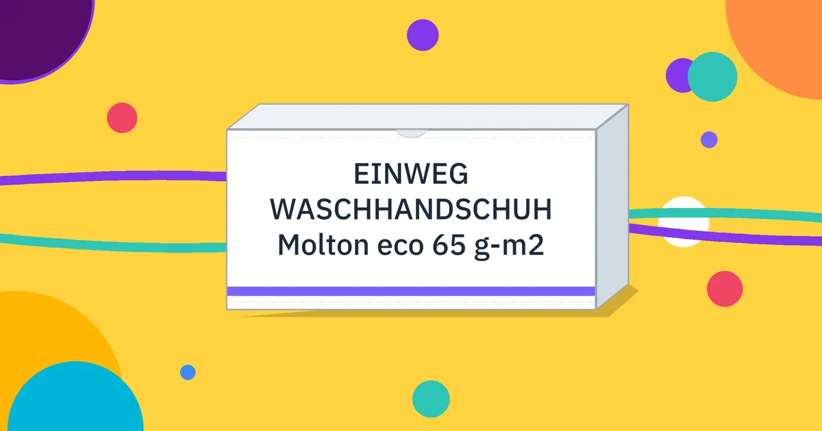 Symbolbild: Packung mit der Aufschrift EINWEG WASCHHANDSCHUH Molton eco 65 g-m2 (PZN 12394381) – Verfügbarkeit und Bezug in Apotheken in Frankfurt am Main