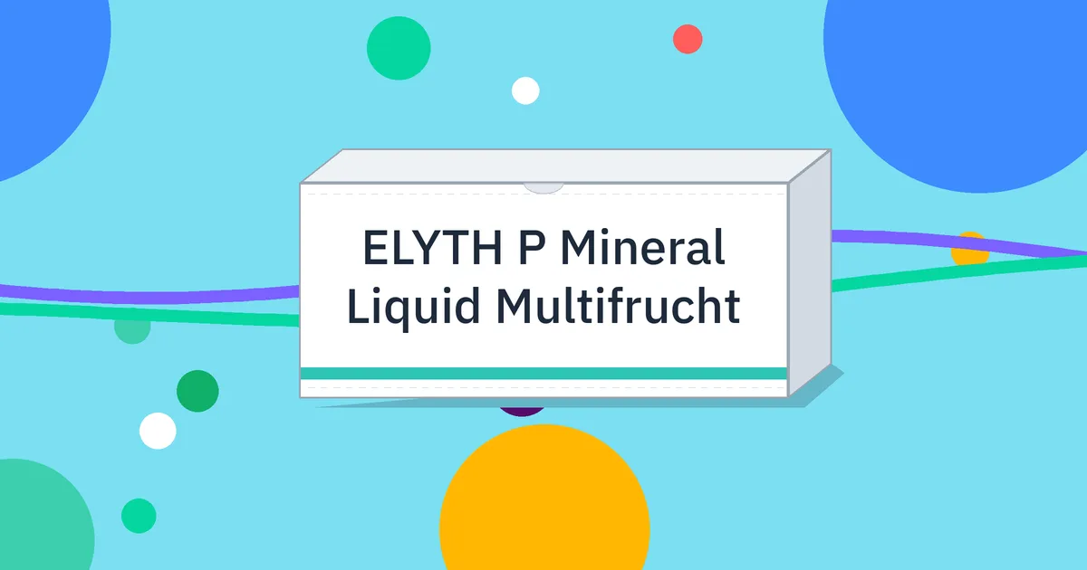 Symbolbild: Packung mit der Aufschrift ELYTH P Mineral Liquid Multifrucht (PZN 03289082) – Verfügbarkeit und Bezug in Apotheken in Frankfurt am Main