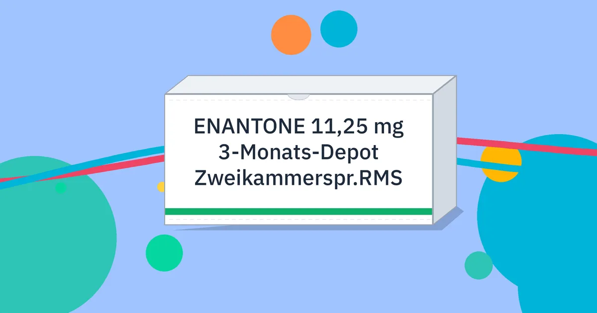 Symbolbild: Packung mit der Aufschrift ENANTONE 11,25 mg 3-Monats-Depot Zweikammerspr.RMS (PZN 10626812) – Verfügbarkeit und Bezug in Apotheken in Frankfurt am Main