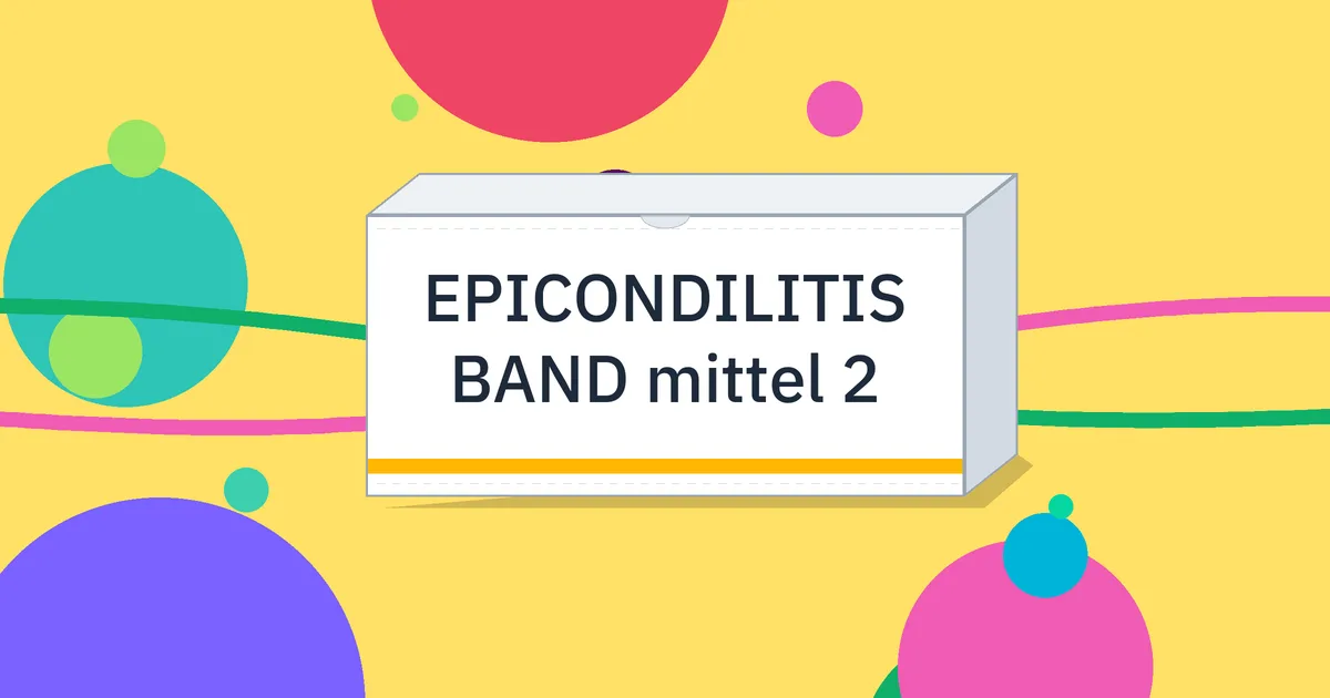 Symbolbild: Packung mit der Aufschrift EPICONDILITIS BAND mittel 2 (PZN 02438775) – Verfügbarkeit und Bezug in Apotheken in Frankfurt am Main
