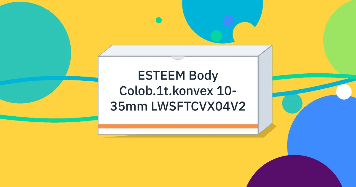 Symbolbild: Packung mit der Aufschrift ESTEEM Body Colob.1t.konvex 10-35mm LWSFTCVX04V2 (PZN 18838040) – Verfügbarkeit und Bezug in Apotheken in Frankfurt am Main