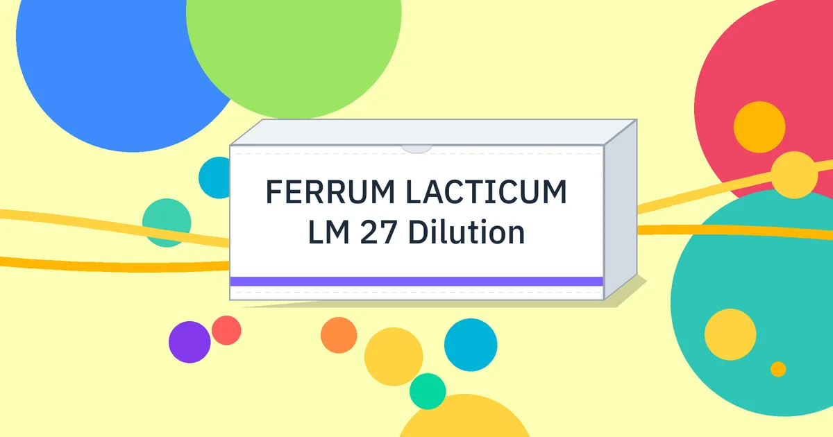 Symbolbild: Packung mit der Aufschrift FERRUM LACTICUM LM 27 Dilution (PZN 12849568) – Verfügbarkeit und Bezug in Apotheken in Frankfurt am Main