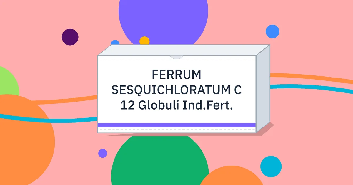 Symbolbild: Packung mit der Aufschrift FERRUM SESQUICHLORATUM C 12 Globuli Ind.Fert. (PZN 17697755) – Verfügbarkeit und Bezug in Apotheken in Frankfurt am Main