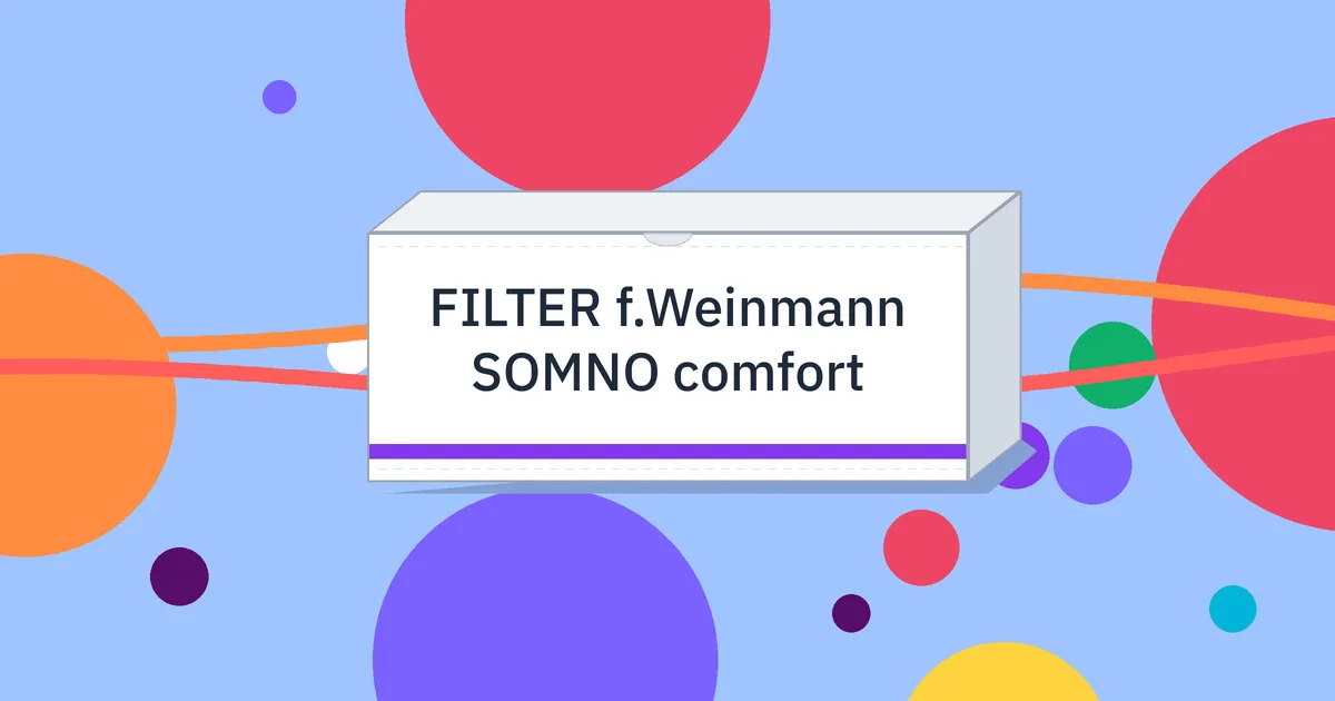 Symbolbild: Packung mit der Aufschrift FILTER f.Weinmann SOMNO comfort (PZN 17432502) – Verfügbarkeit und Bezug in Apotheken in Frankfurt am Main