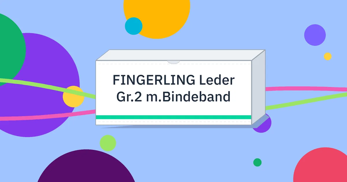 Symbolbild: Packung mit der Aufschrift FINGERLING Leder Gr.2 m.Bindeband (PZN 02689773) – Verfügbarkeit und Bezug in Apotheken in Frankfurt am Main