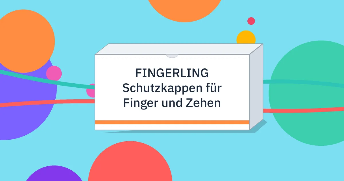 Symbolbild: Packung mit der Aufschrift FINGERLING Schutzkappen für Finger und Zehen (PZN 01114415) – Verfügbarkeit und Bezug in Apotheken in Frankfurt am Main