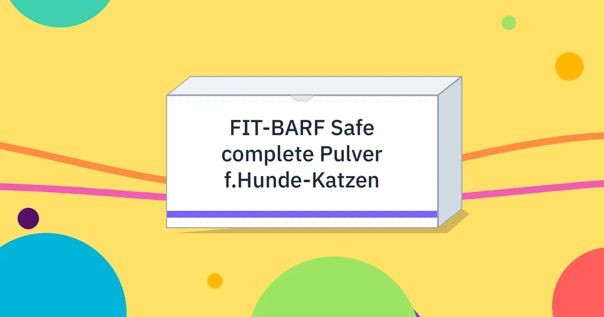 Symbolbild: Packung mit der Aufschrift FIT-BARF Safe complete Pulver f.Hunde-Katzen (PZN 13721327) – Verfügbarkeit und Bezug in Apotheken in Frankfurt am Main