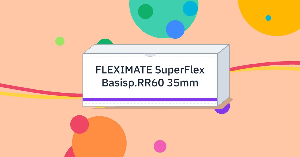 Symbolbild: Packung mit der Aufschrift FLEXIMATE SuperFlex Basisp.RR60 35mm (PZN 09070278) – Verfügbarkeit und Bezug in Apotheken in Frankfurt am Main