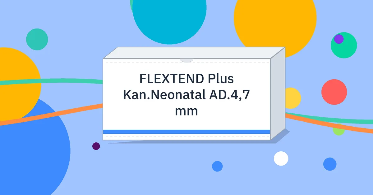 Symbolbild: Packung mit der Aufschrift FLEXTEND Plus Kan.Neonatal AD.4,7 mm (PZN 09217089) – Verfügbarkeit und Bezug in Apotheken in Frankfurt am Main