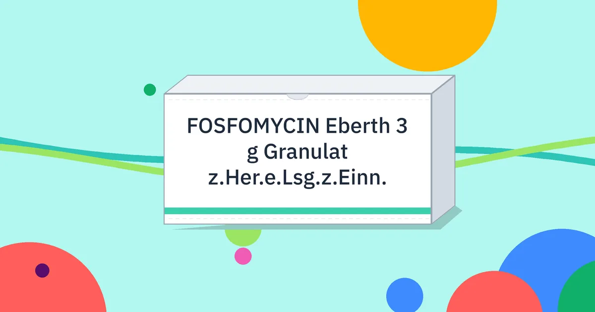 Symbolbild: Packung mit der Aufschrift FOSFOMYCIN Eberth 3 g Granulat z.Her.e.Lsg.z.Einn. (PZN 11050515) – Verfügbarkeit und Bezug in Apotheken in Frankfurt am Main