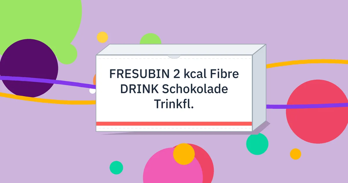 Symbolbild: Packung mit der Aufschrift FRESUBIN 2 kcal Fibre DRINK Schokolade Trinkfl. (PZN 09619907) – Verfügbarkeit und Bezug in Apotheken in Frankfurt am Main