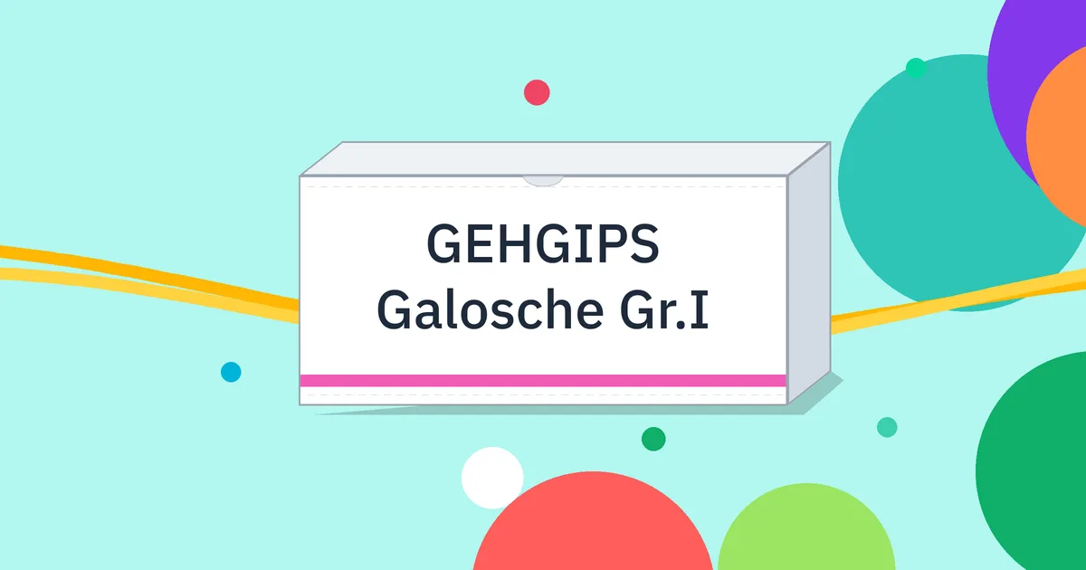 Symbolbild: Packung mit der Aufschrift GEHGIPS Galosche Gr.I (PZN 02007851) – Verfügbarkeit und Bezug in Apotheken in Frankfurt am Main