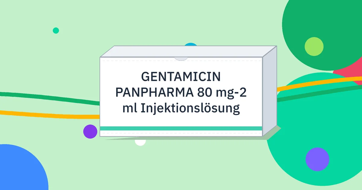 Symbolbild: Packung mit der Aufschrift GENTAMICIN PANPHARMA 80 mg-2 ml Injektionslösung (PZN 18189096) – Verfügbarkeit und Bezug in Apotheken in Frankfurt am Main