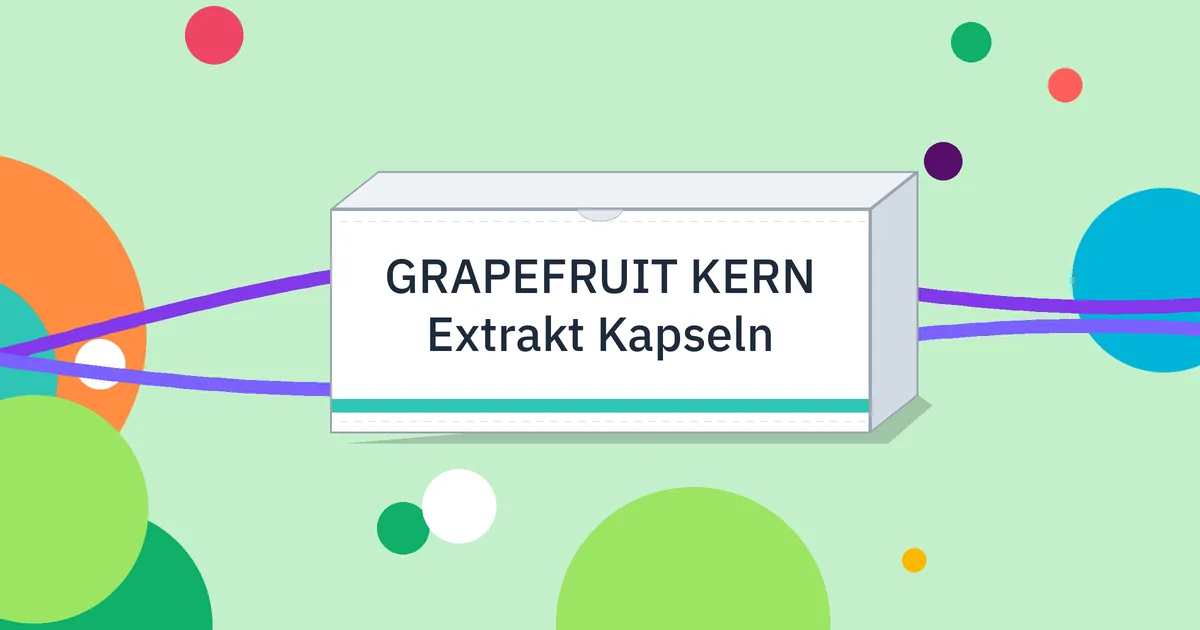 Symbolbild: Packung mit der Aufschrift GRAPEFRUIT KERN Extrakt Kapseln (PZN 13847293) – Verfügbarkeit und Bezug in Apotheken in Frankfurt am Main