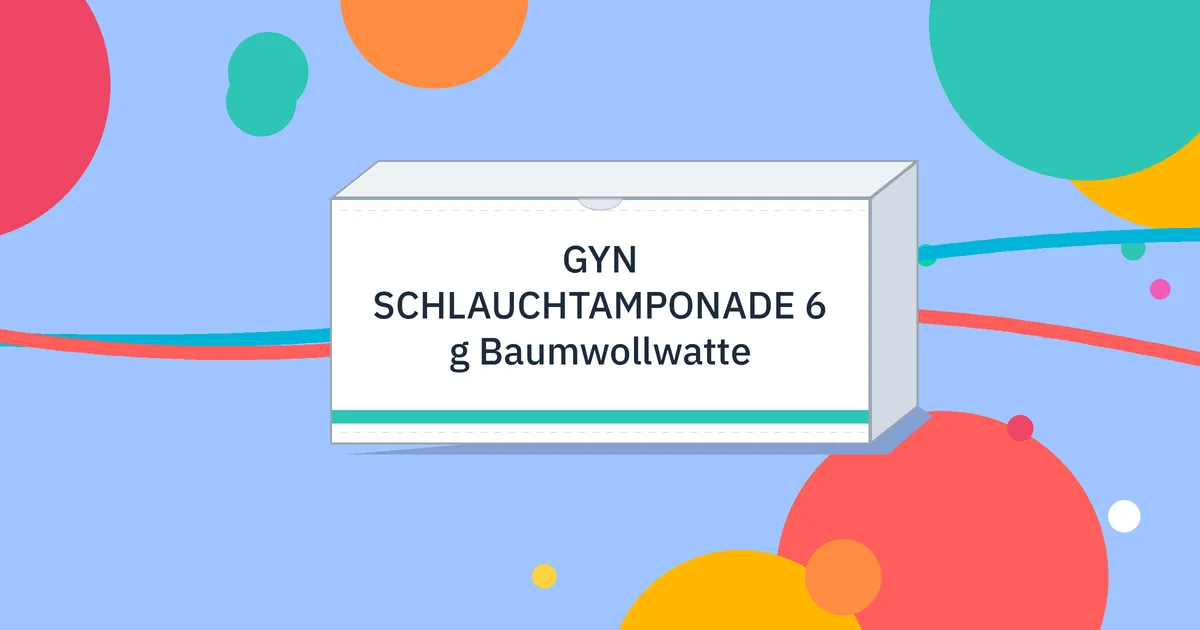 Symbolbild: Packung mit der Aufschrift GYN SCHLAUCHTAMPONADE 6 g Baumwollwatte (PZN 17152642) – Verfügbarkeit und Bezug in Apotheken in Frankfurt am Main