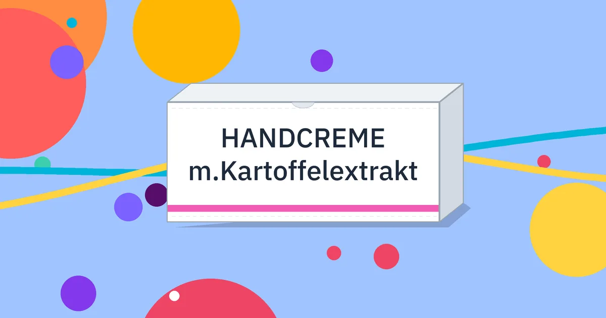 Symbolbild: Packung mit der Aufschrift HANDCREME m.Kartoffelextrakt (PZN 04709072) – Verfügbarkeit und Bezug in Apotheken in Frankfurt am Main