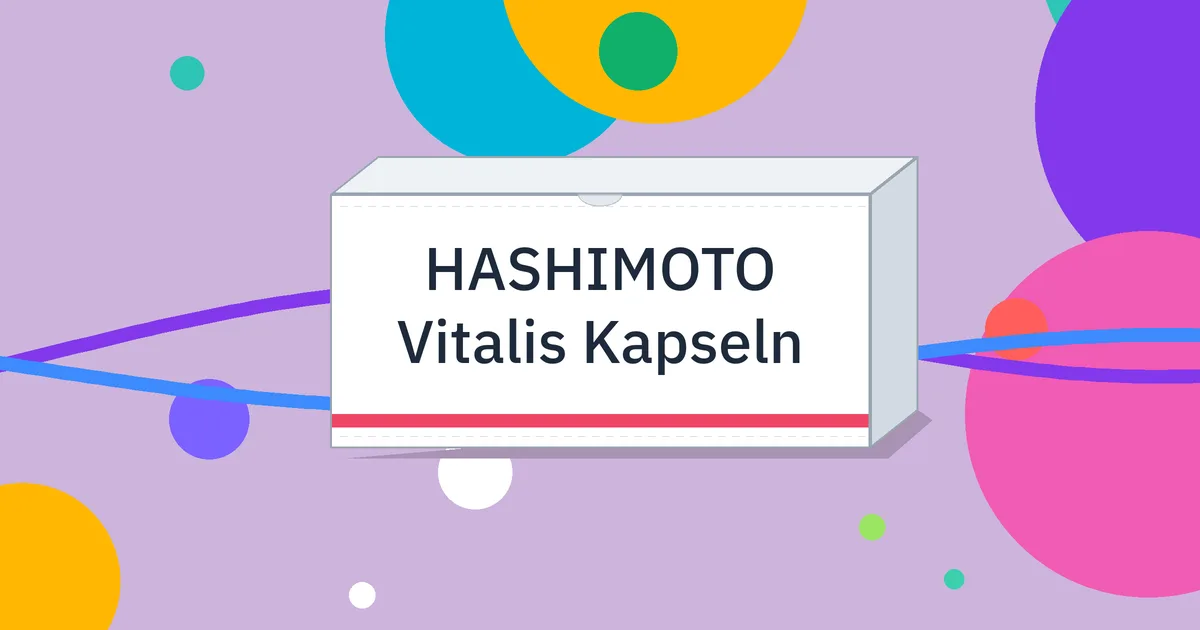 Symbolbild: Packung mit der Aufschrift HASHIMOTO Vitalis Kapseln (PZN 18681124) – Verfügbarkeit und Bezug in Apotheken in Frankfurt am Main