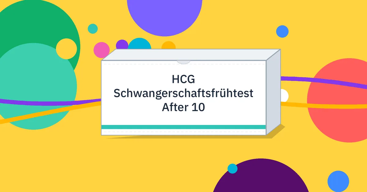 Symbolbild: Packung mit der Aufschrift HCG Schwangerschaftsfrühtest After 10 (PZN 00244475) – Verfügbarkeit und Bezug in Apotheken in Frankfurt am Main