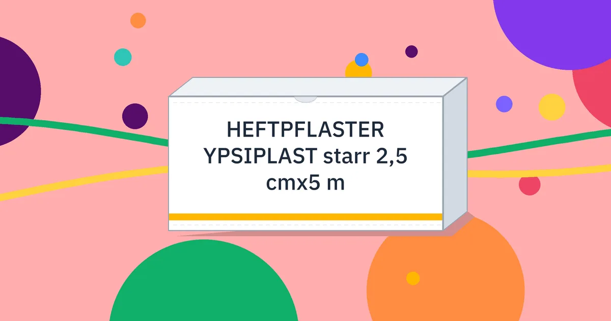 Symbolbild: Packung mit der Aufschrift HEFTPFLASTER YPSIPLAST starr 2,5 cmx5 m (PZN 03270941) – Verfügbarkeit und Bezug in Apotheken in Frankfurt am Main
