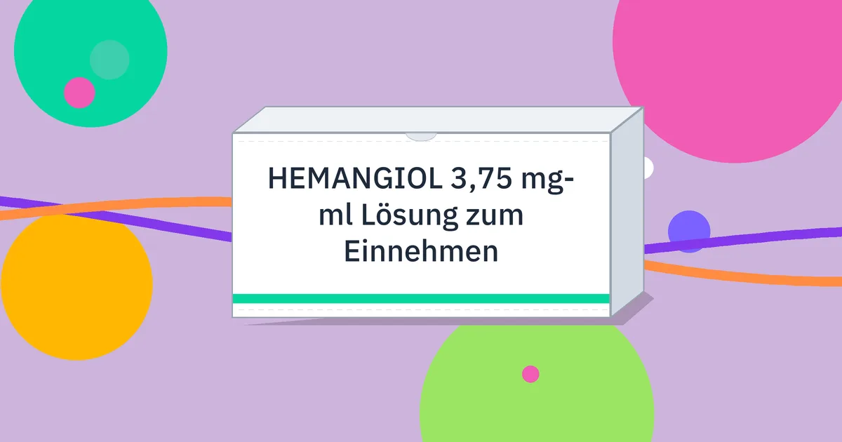 Symbolbild: Packung mit der Aufschrift HEMANGIOL 3,75 mg-ml Lösung zum Einnehmen (PZN 14276645) – Verfügbarkeit und Bezug in Apotheken in Frankfurt am Main