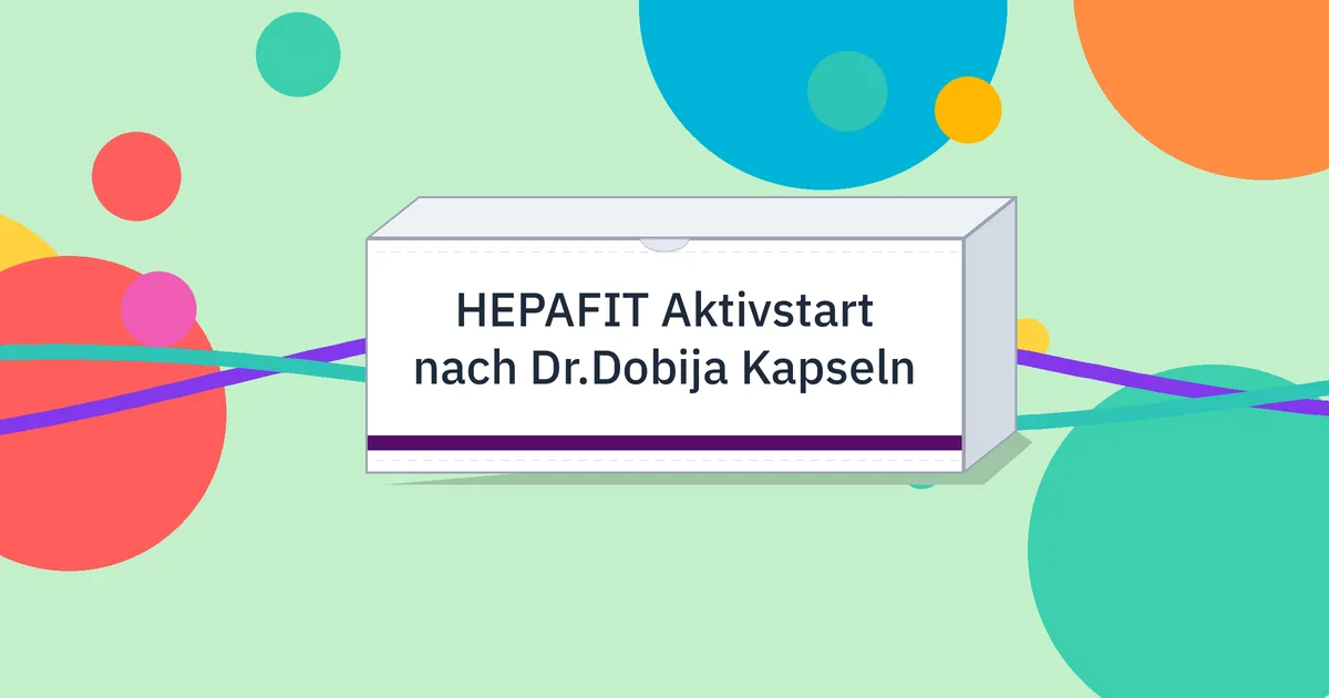 Symbolbild: Packung mit der Aufschrift HEPAFIT Aktivstart nach Dr.Dobija Kapseln (PZN 19549289) – Verfügbarkeit und Bezug in Apotheken in Frankfurt am Main