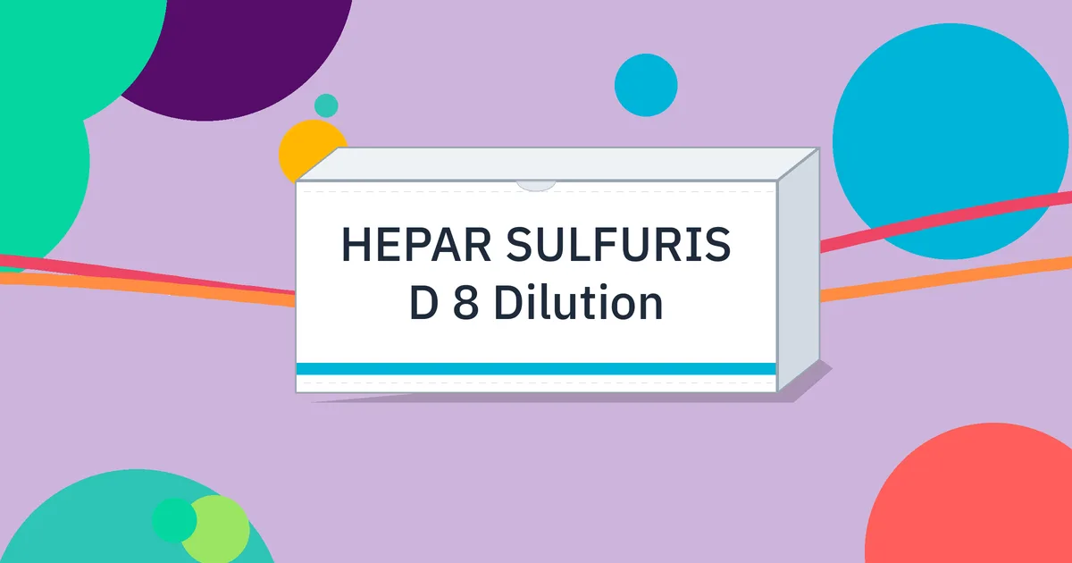 Symbolbild: Packung mit der Aufschrift HEPAR SULFURIS D 8 Dilution (PZN 02402010) – Verfügbarkeit und Bezug in Apotheken in Frankfurt am Main